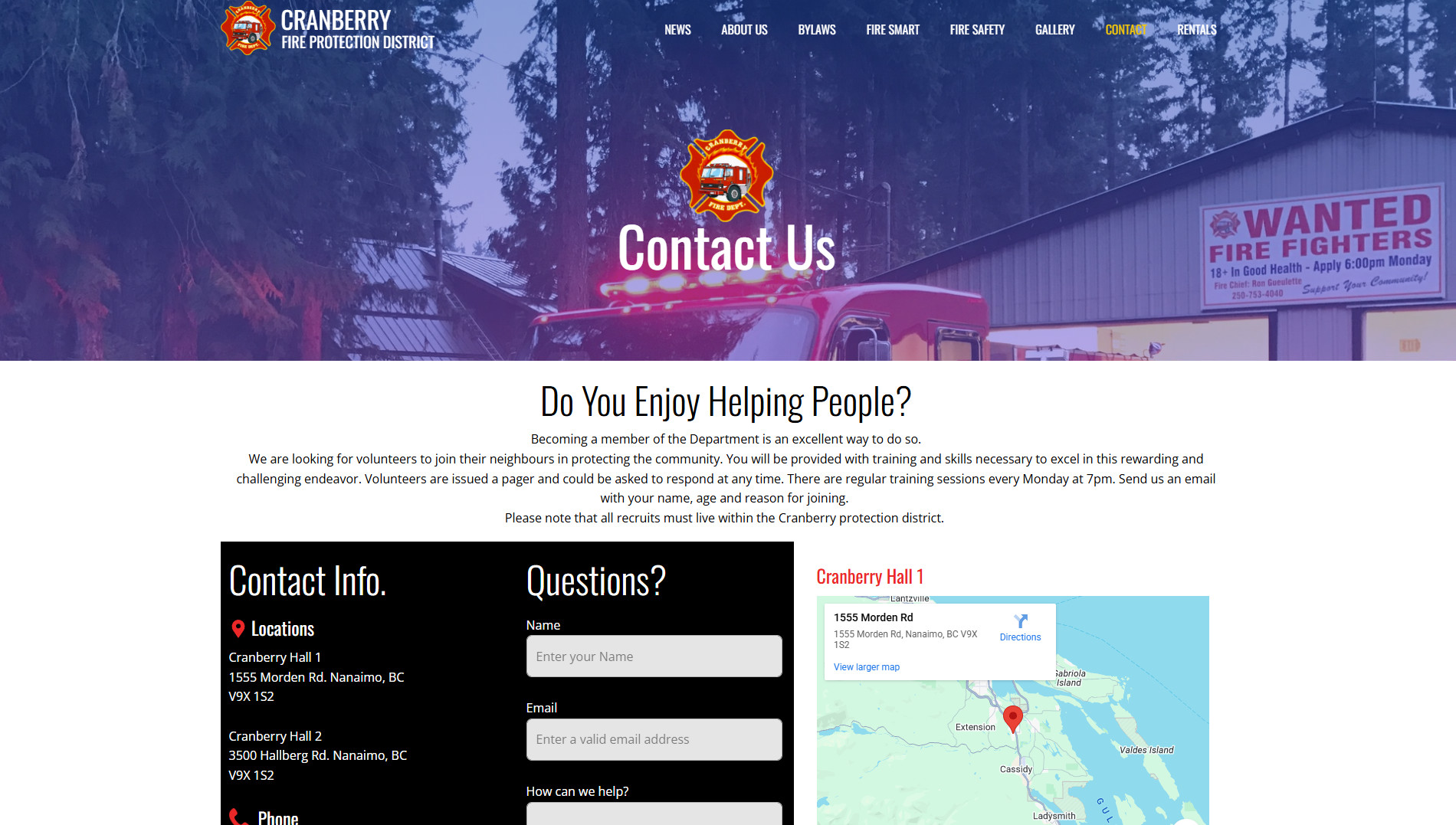 Contact | Cranberry Fire Protection District